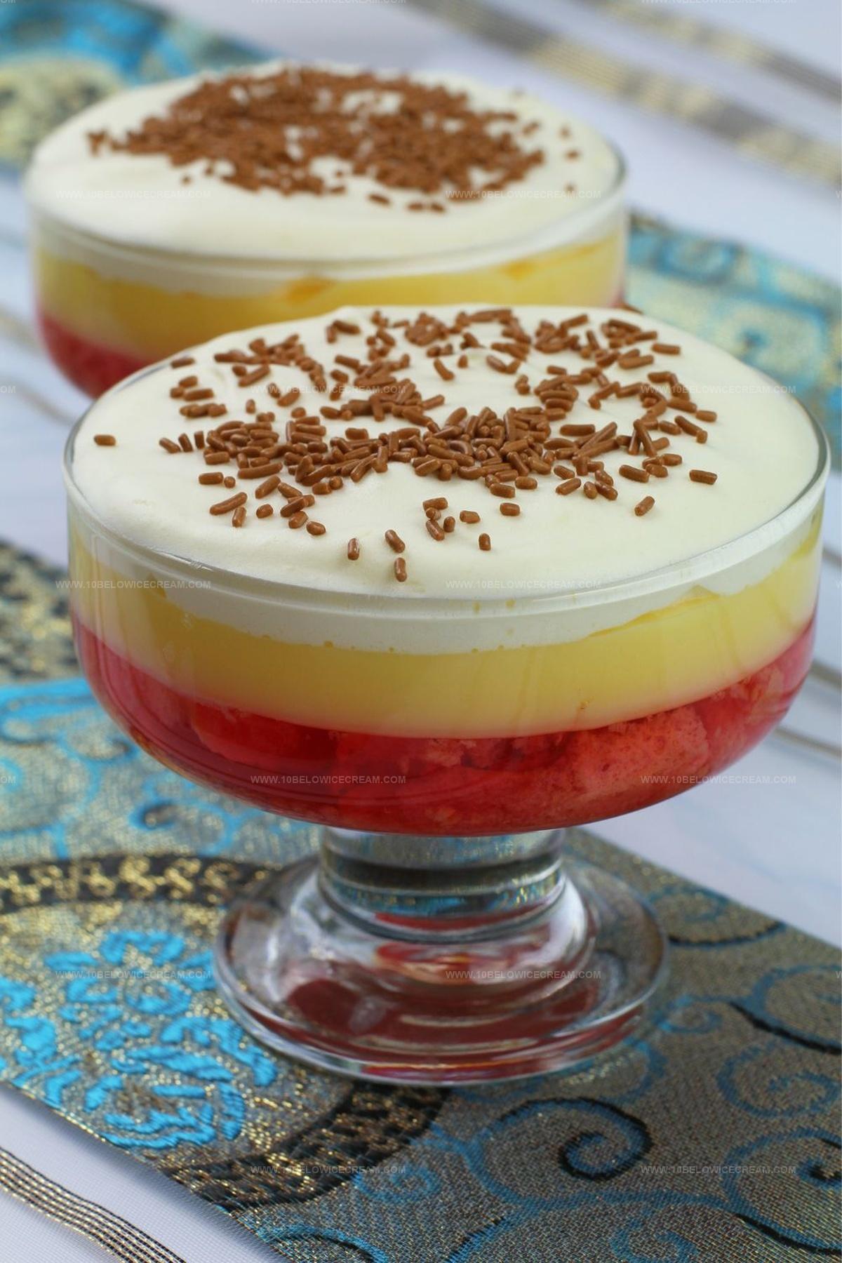 Sherry Trifle Recipe with Fruit and Custard Layers - 10 Below Ice-cream